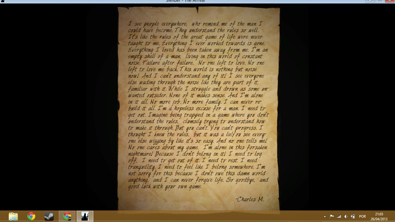 Image - C.R note Slender The Arrival.png - The Slender Man Wiki